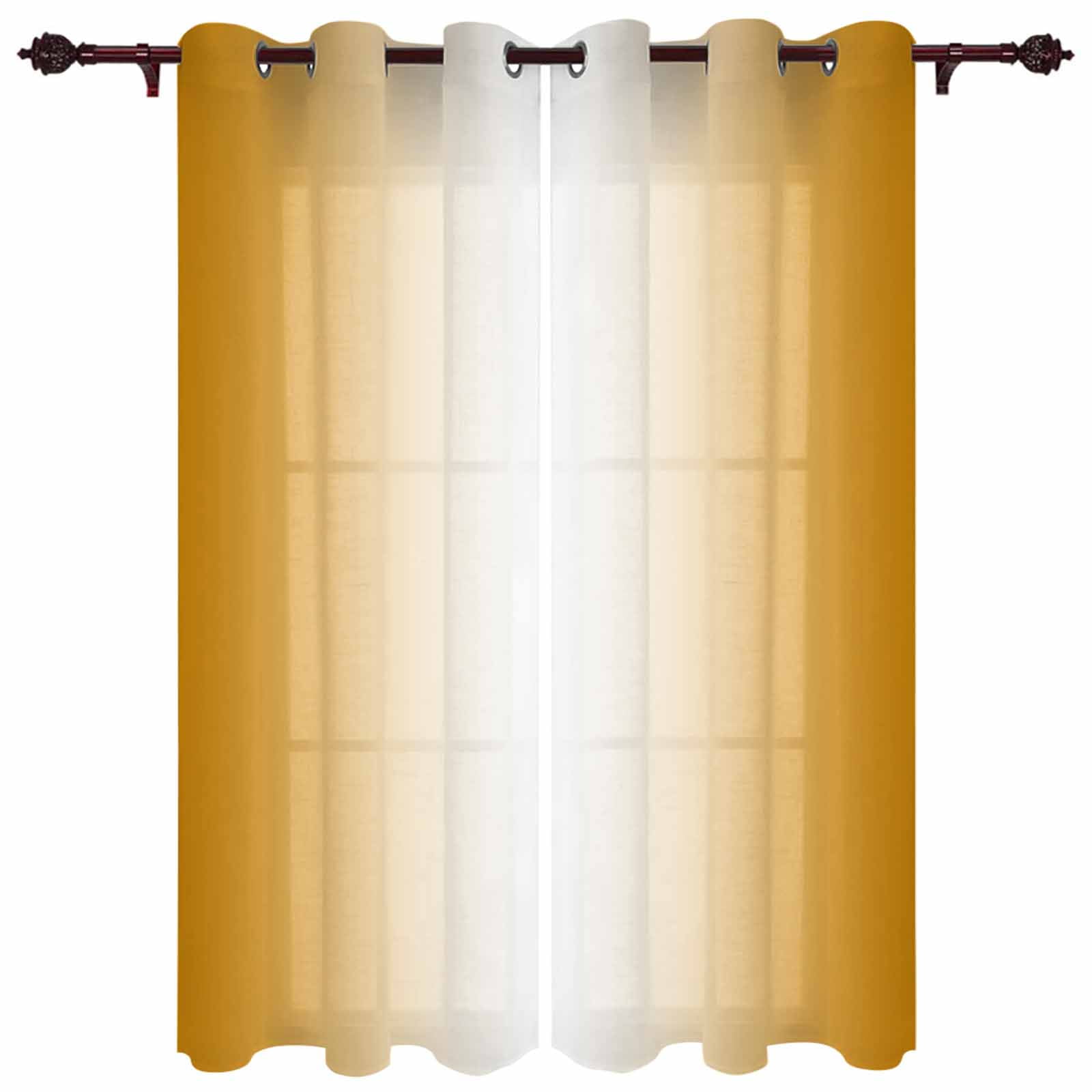 Orange White Gradient Window Curtains for Living Room Luxury Bedroom ...