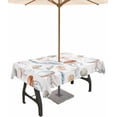 Orange White Jellyfish Outdoor Tablecloth with Umbrella Hole Rectangle ...