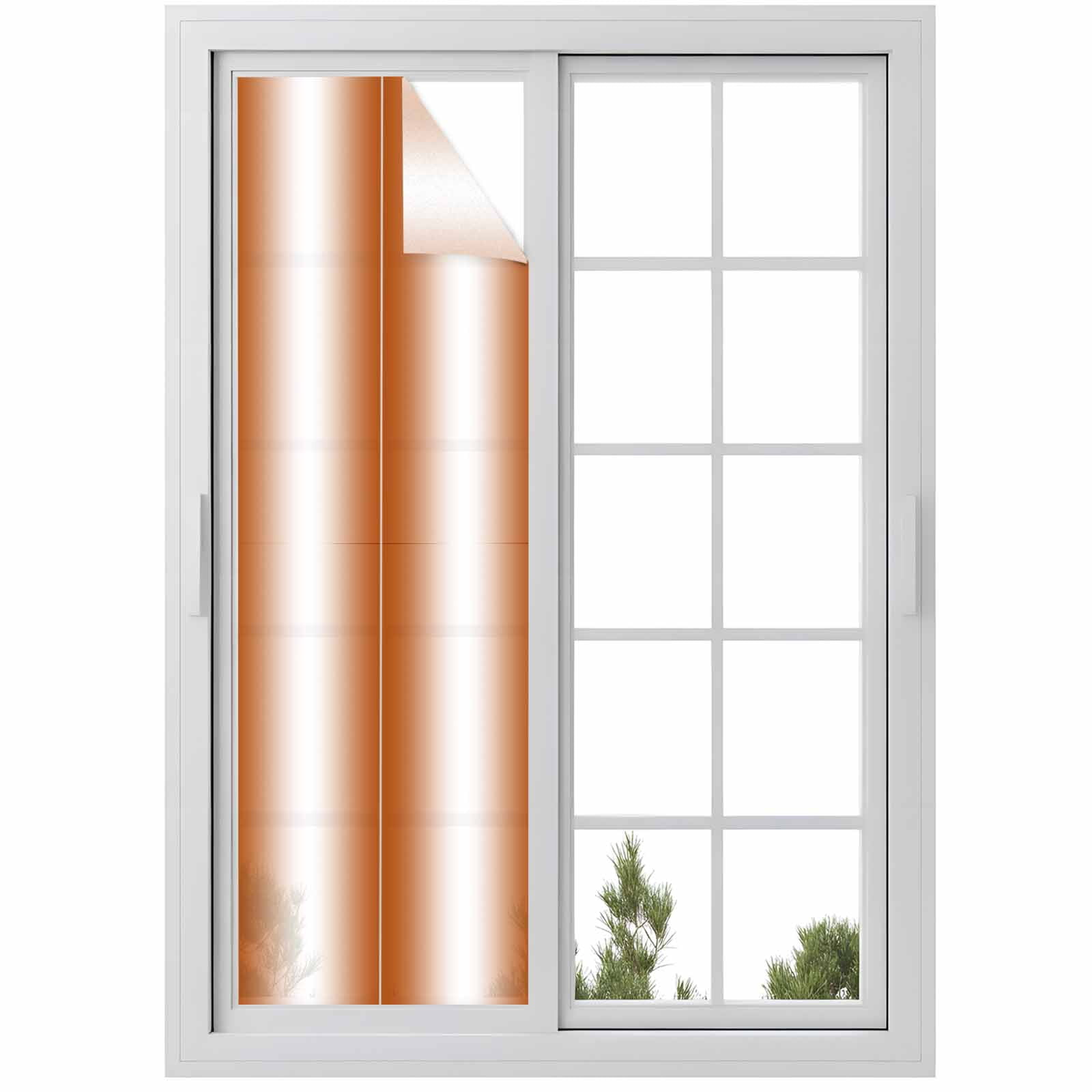 Orange White Ombre Window Privacy Film, Farmhouse Country Minimalist ...