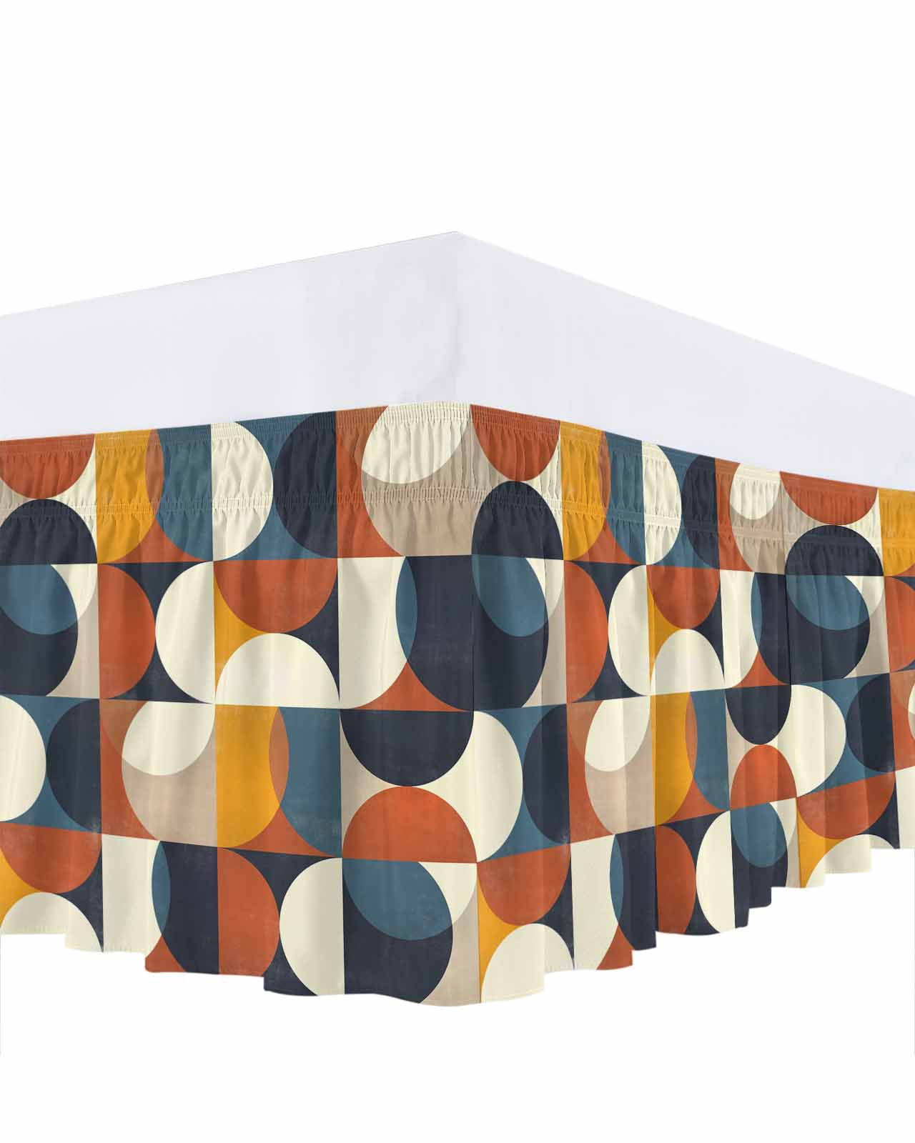 Orange Yellow Black Ruffle Bed Skirt California King Size Nordic Retro ...