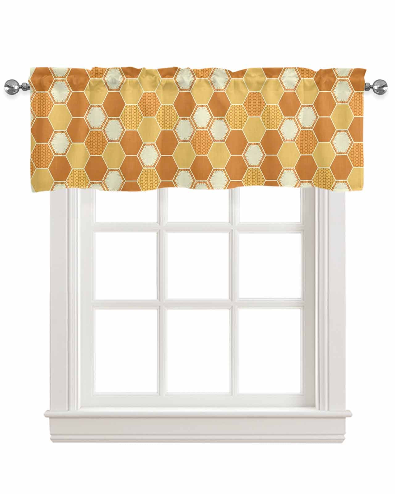Orange Yellow Kitchen Valances for Windows Farmhouse Linen Window ...