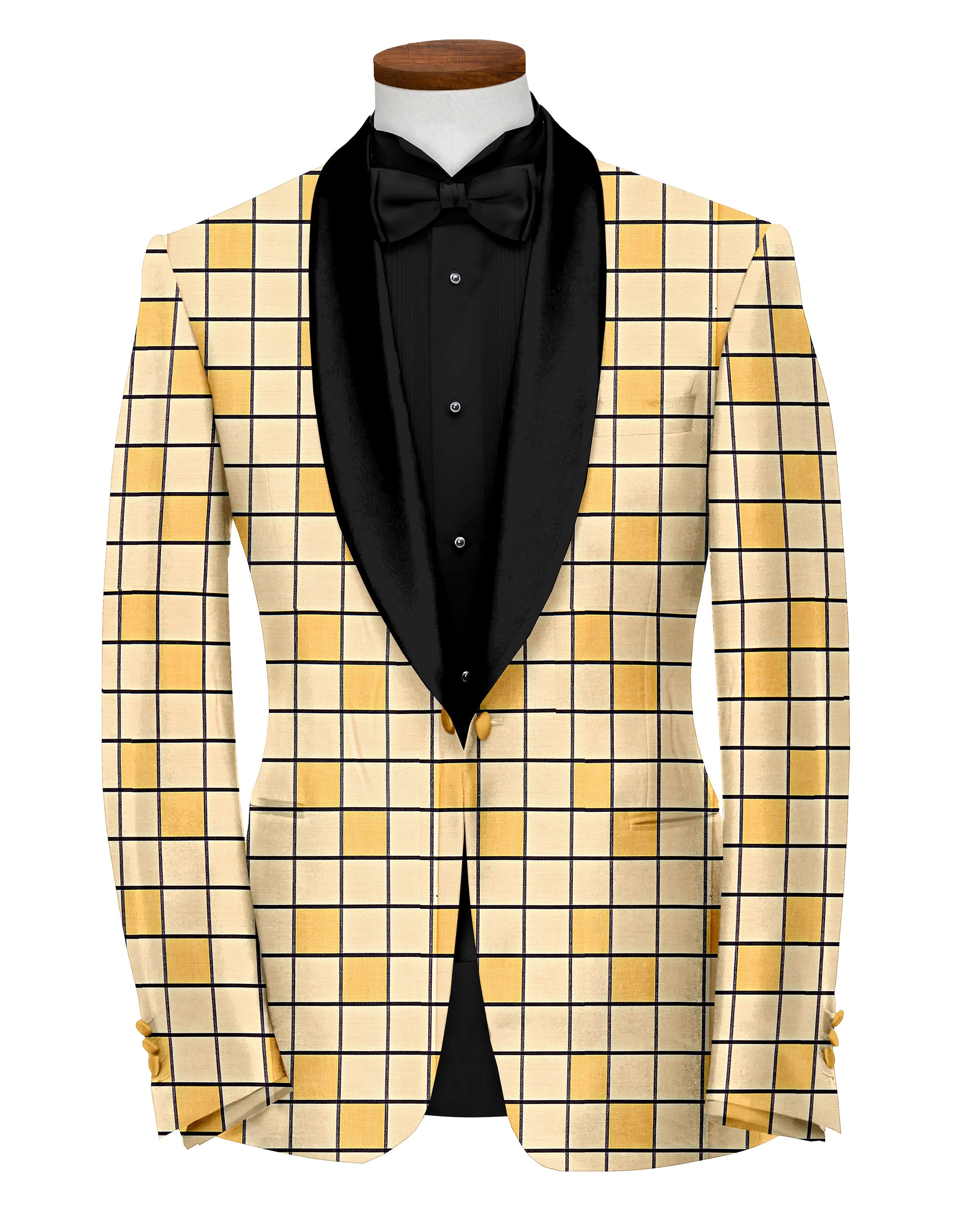 Orange Yellow Men's Party Checks Suit Jacket Slim Fit Blazer - Walmart.com