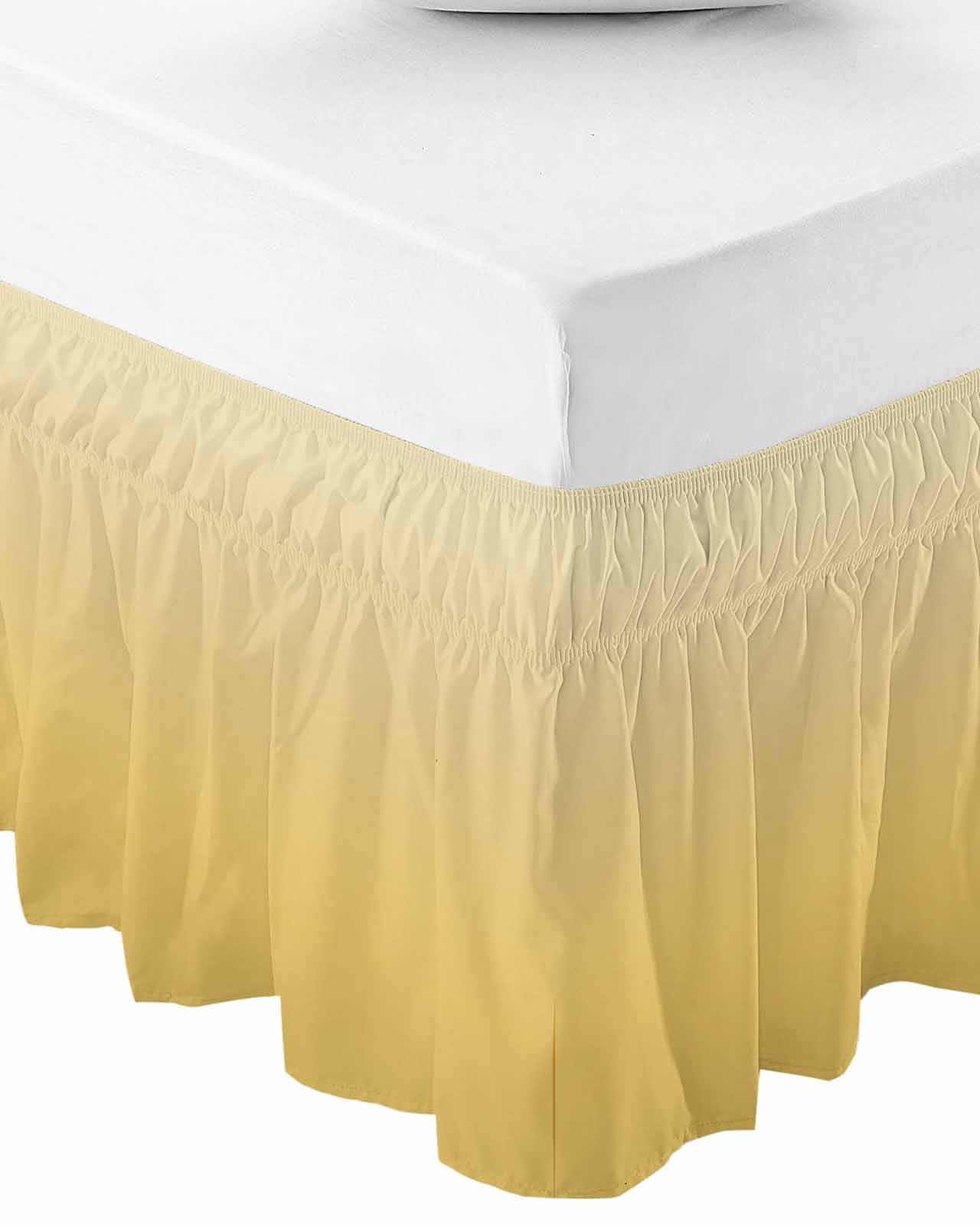 Orange Yellow Ombre Wrap Around Bed Skirts for Queen Bed 18" Drop,Bed ...