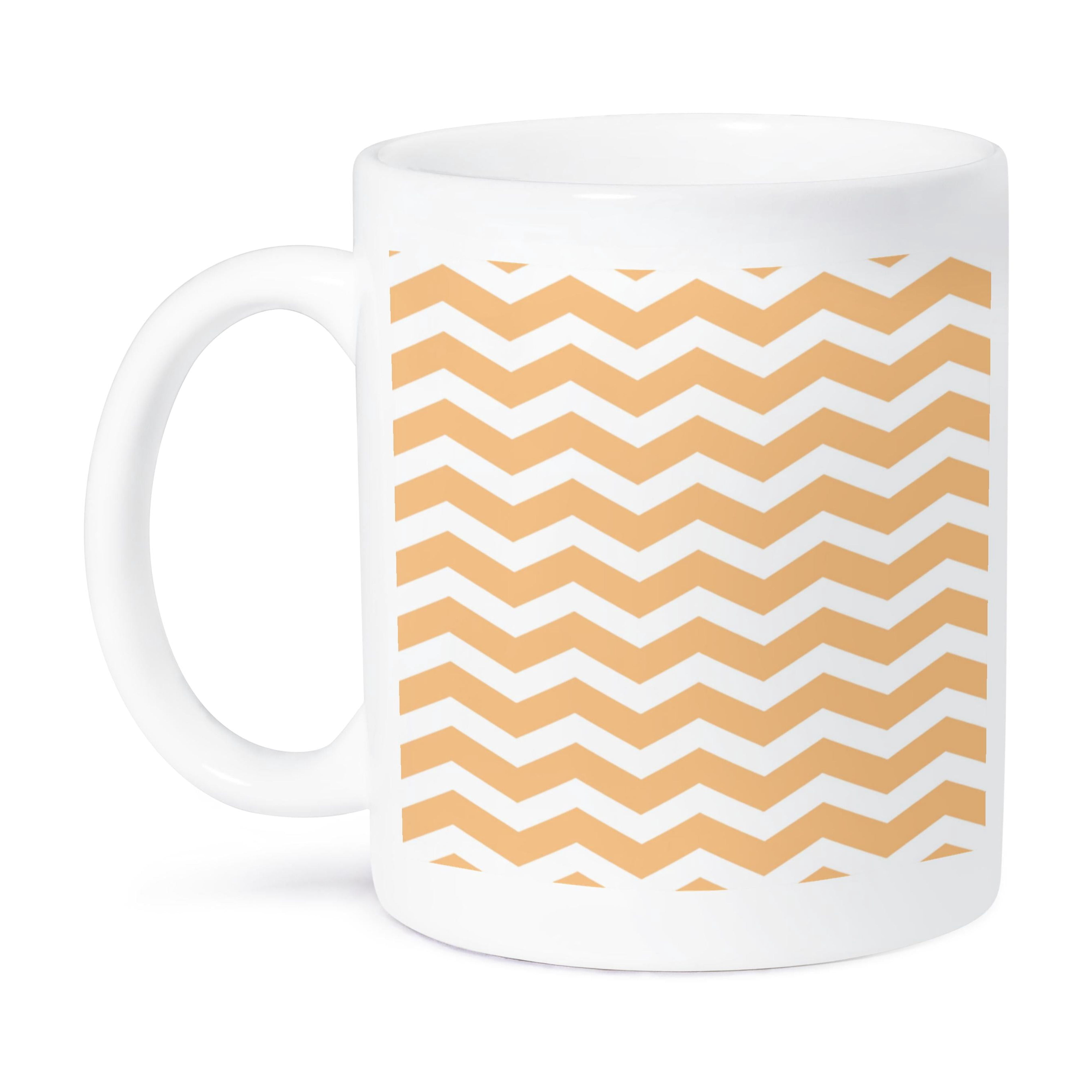 3dRose, Orange and White Chevron Zig Zag Pattern - Modern Contemporary ...