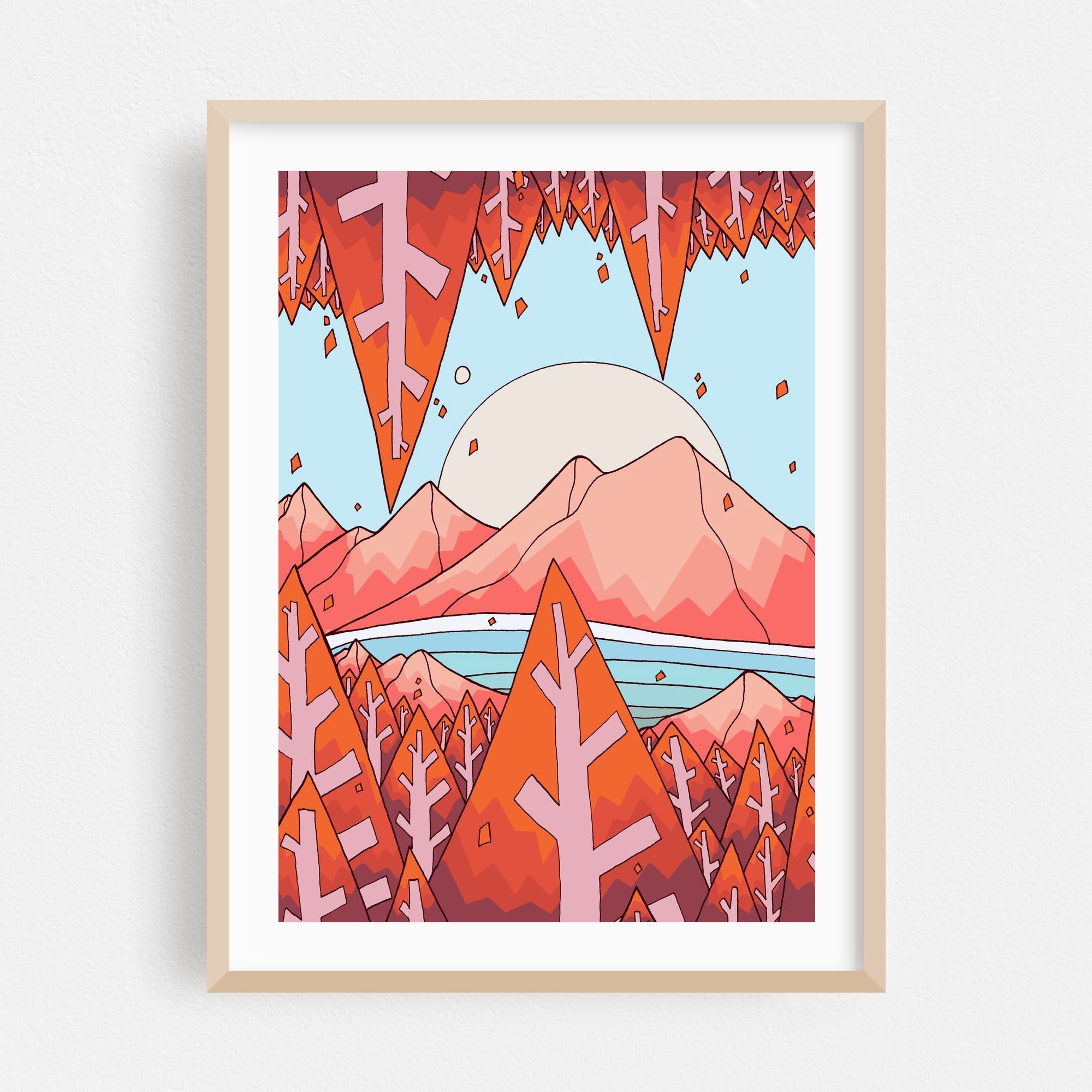 Orange autumn lands - Illustration Surrealism Landscape Nature Abstract ...