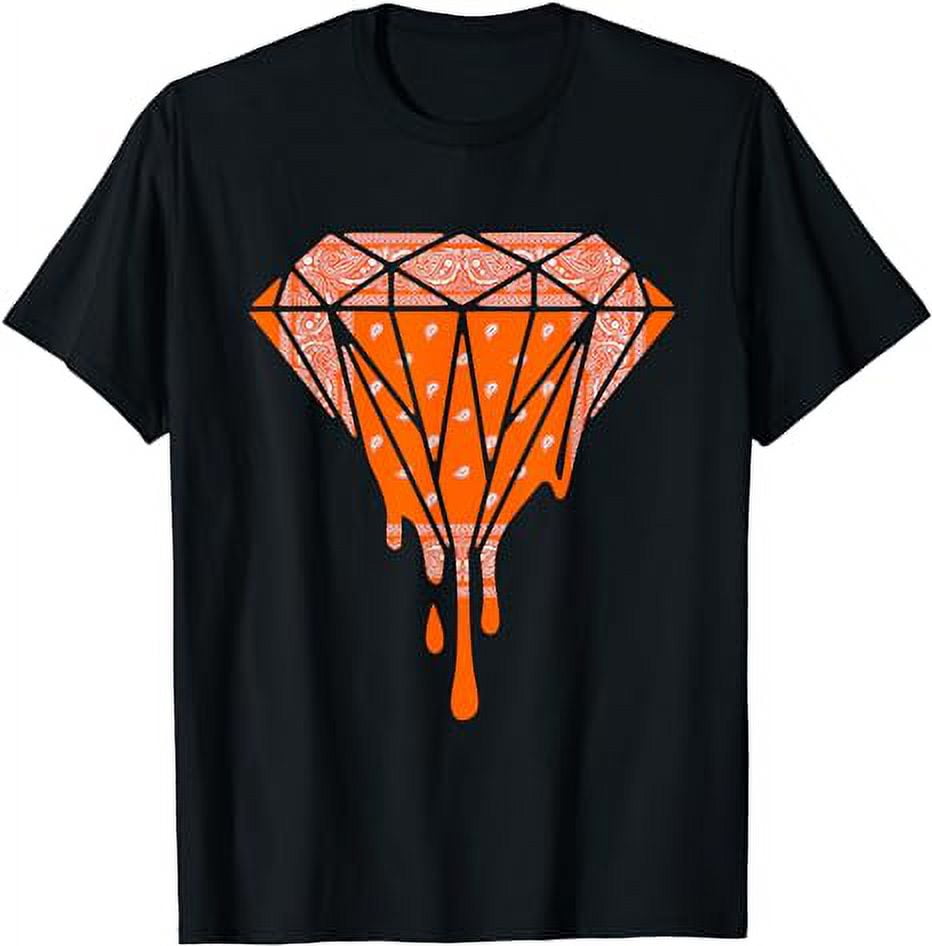Orange bandana diamond dripping hip hop Street wear gangster T-Shirt ...