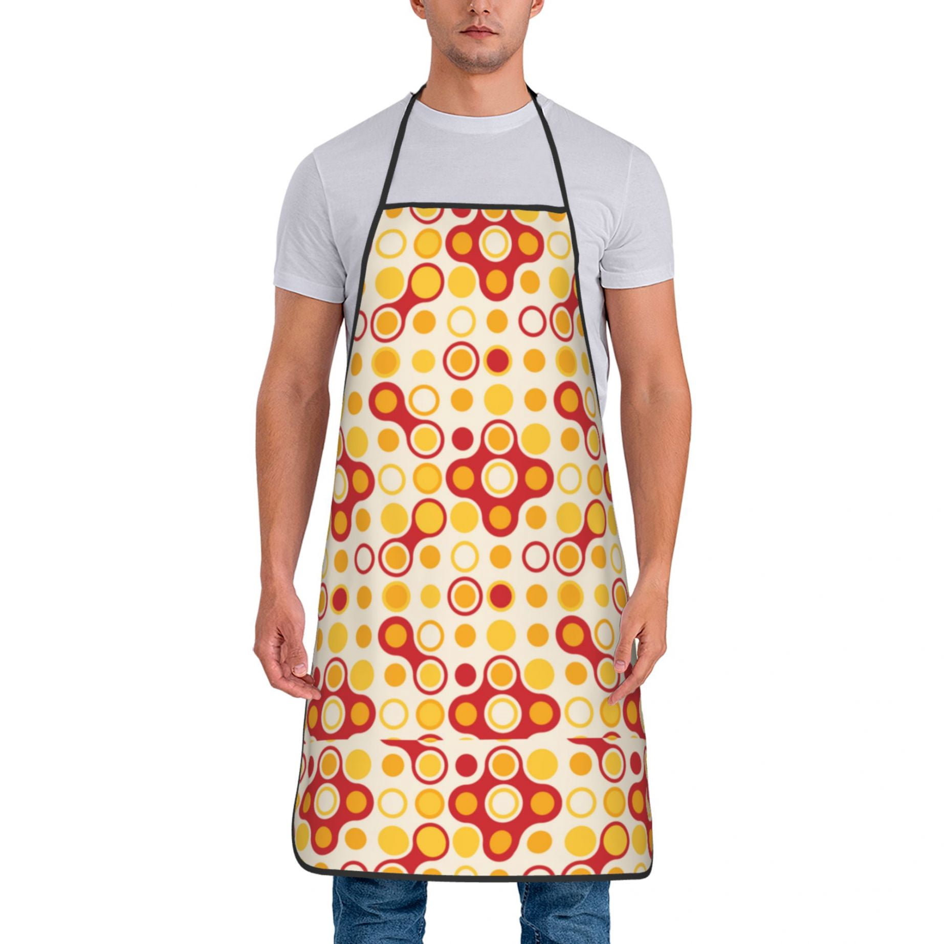 Orange circular background Aprons for Women Men Waterproof Apron ...