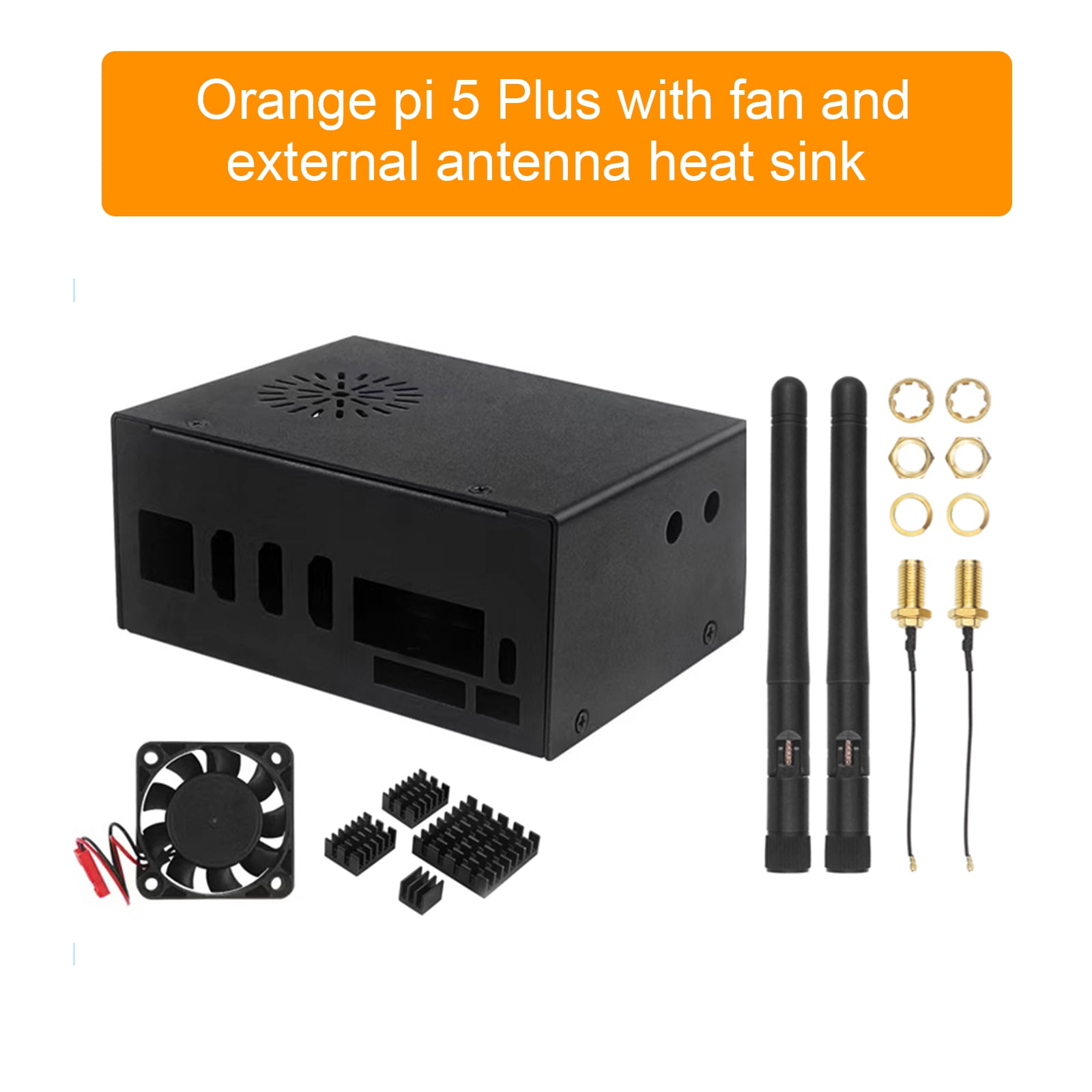 Orange pi 5 Plus metal cooling case with fan and external antenna WIFI ...