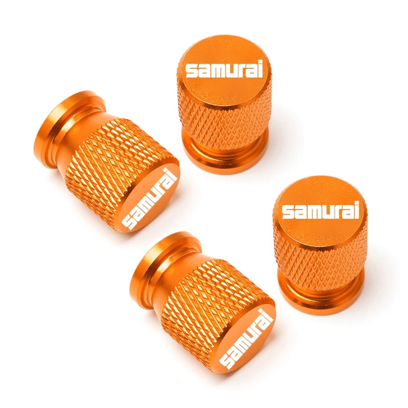 Orange2-Car Wheel Center Caps with Logo, Stem Covers, Dustproof ...