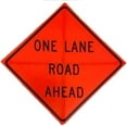 OrangeGear™ 36” x 36” One Lane Road Ahead MUTCD Orange Mesh Safety ...