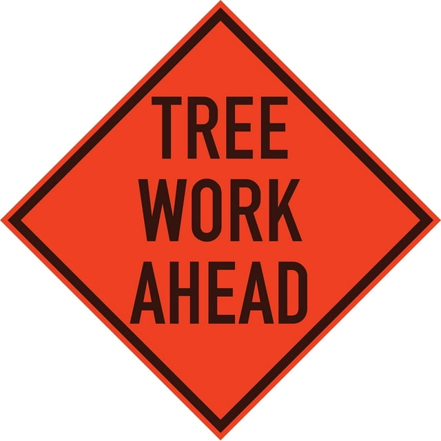 OrangeGear™ 36” x 36” Tree Work Ahead MUTCD Orange Mesh Safety Traffic ...