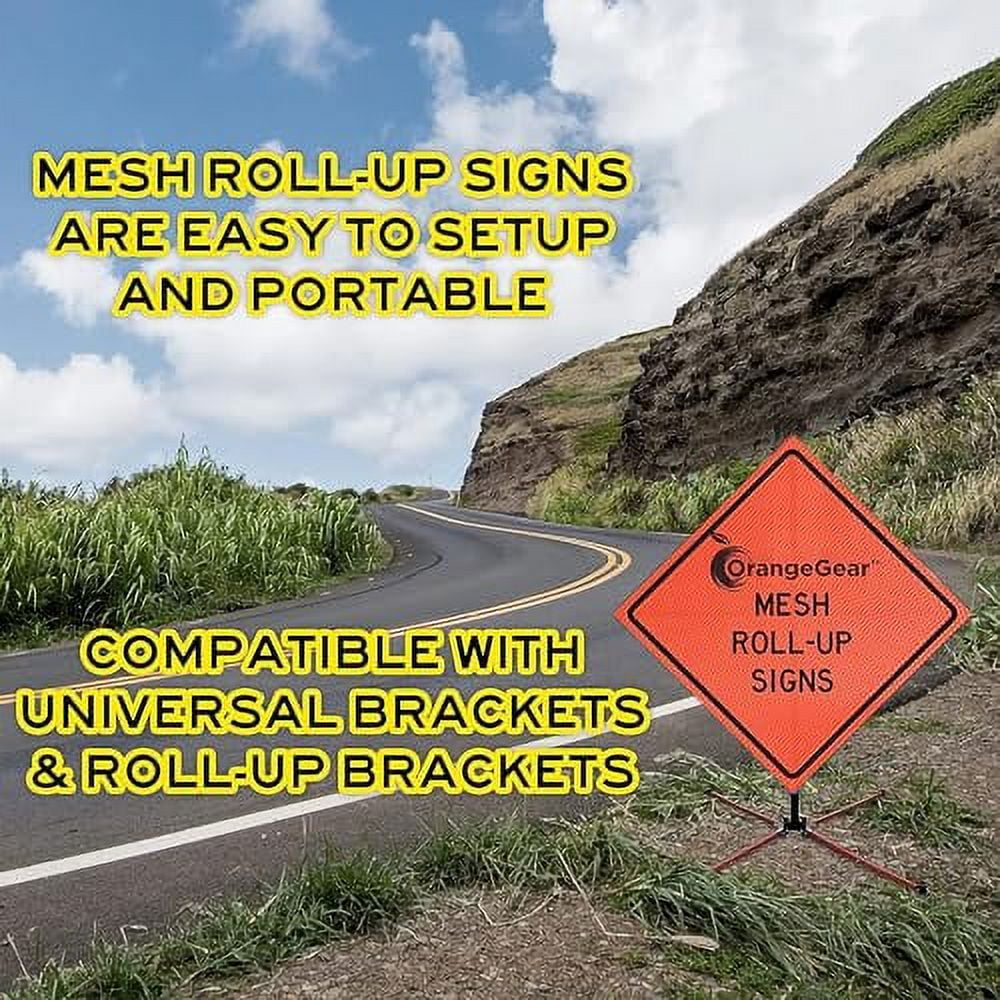 OrangeGear™ 36” x 36” MUTCD TTC Compliant Safety Orange Mesh Temporary ...