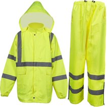 HOOMEUMY Men's Waterproof Raincoat Rain Pants Set with Hood Rainsuit ...