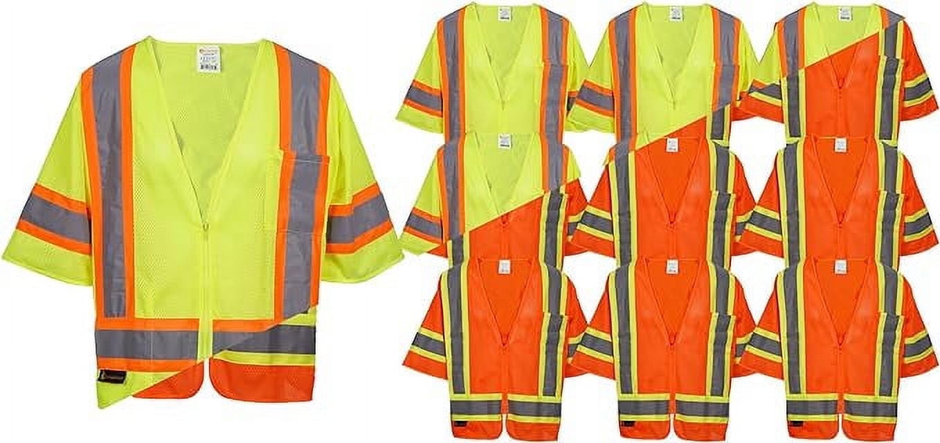 OrangeGear® Class 3 Mens 3X-Large Short Sleeve Highly Visible 2-Tone ...