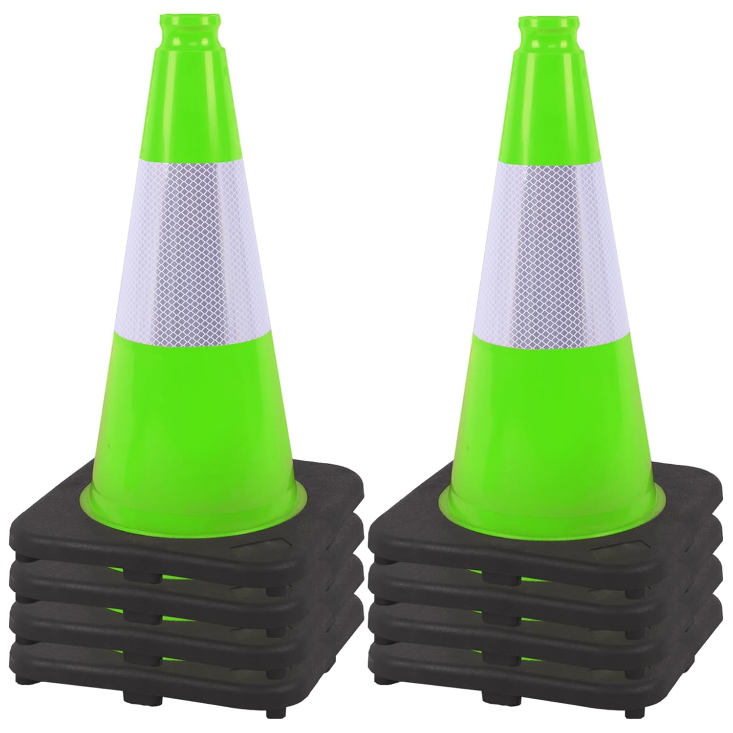 OrangeStar 18" Heavy Duty Traffic Cones 8-Pack Green Safety Cones with ...