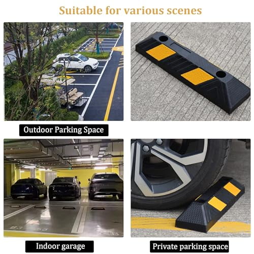 OrangeStar 21" Rubber Parking Curbs, Heavy Duty Garage Floor Wheel ...
