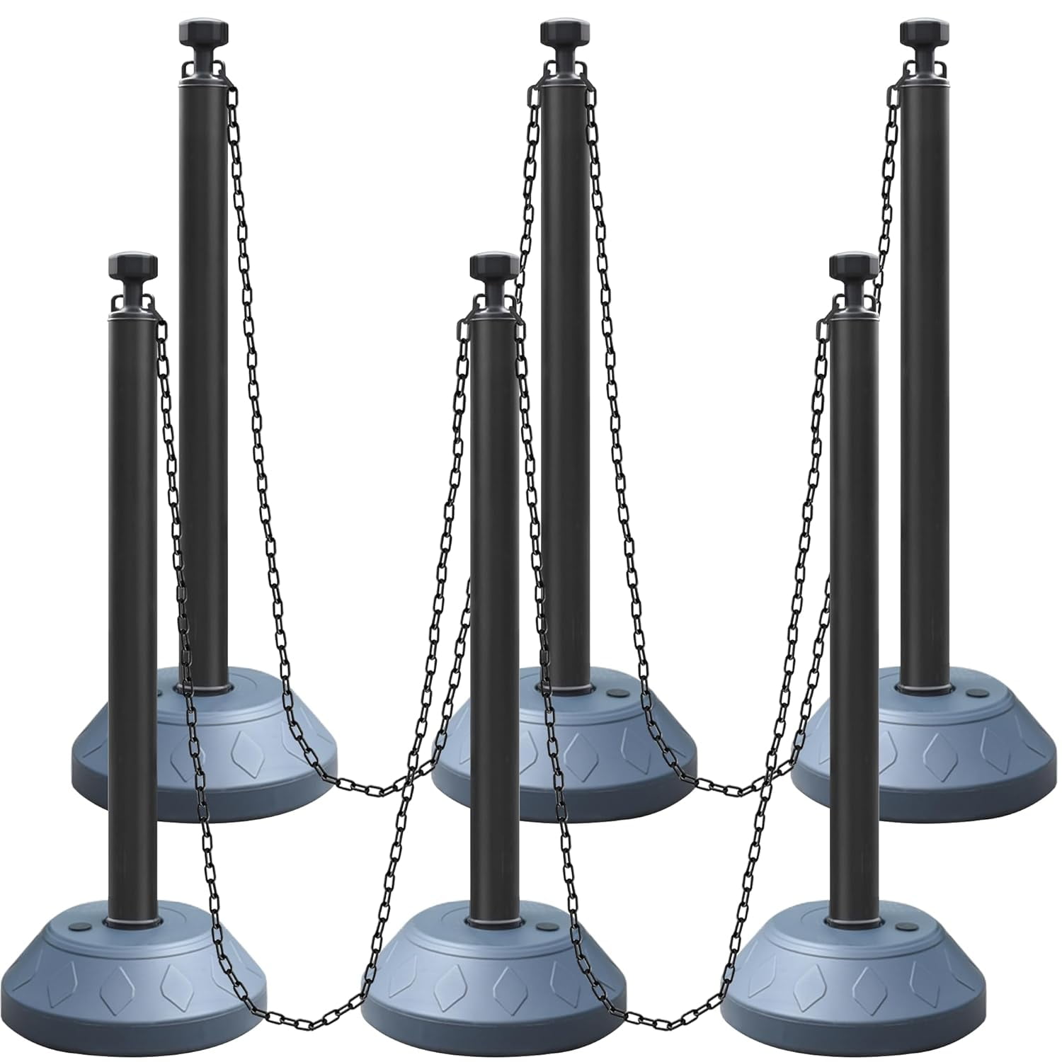 OrangeStar 6 Packs Traffic Delineator Post Cones, Expandable 40” Chain ...