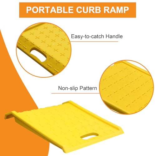OrangeStar Portable Curb Ramps, 2 Pack Plastic Bridge Curbside ...