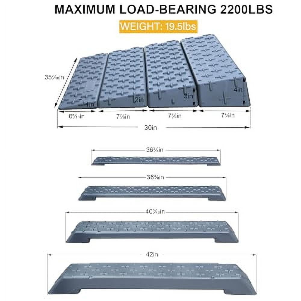 OrangeStar Portable Wheelchair Ramp, 1"/2"/3"/4" Rise Extensible ...