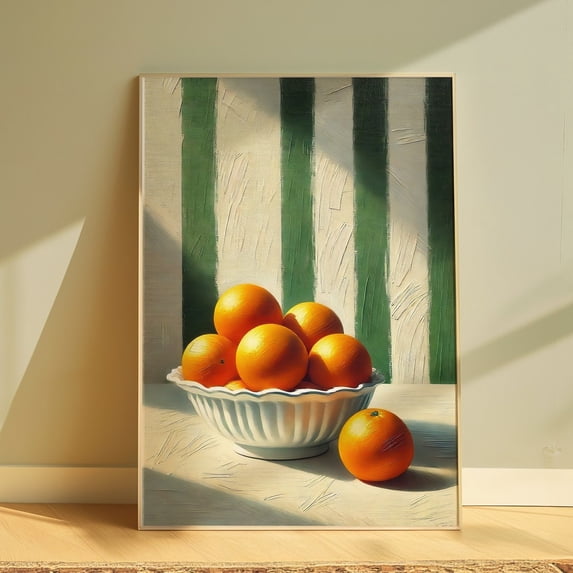 Oranges Art Print, Trendy Preppy Poster, Orange Illustration, Kitchen ...