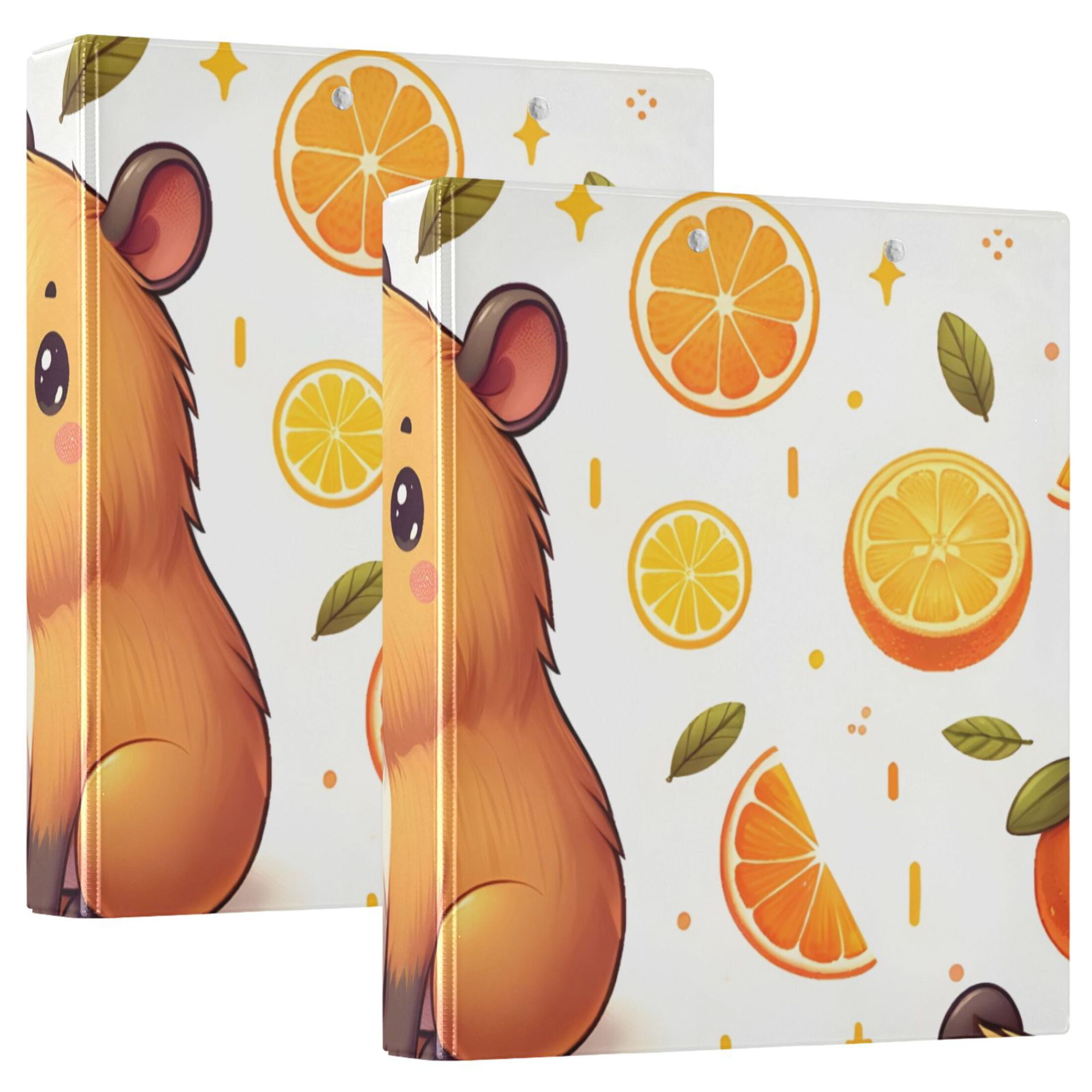 Oranges Capybaras 3 Ring Binders 1.5 inch Hardcover File Folders with ...