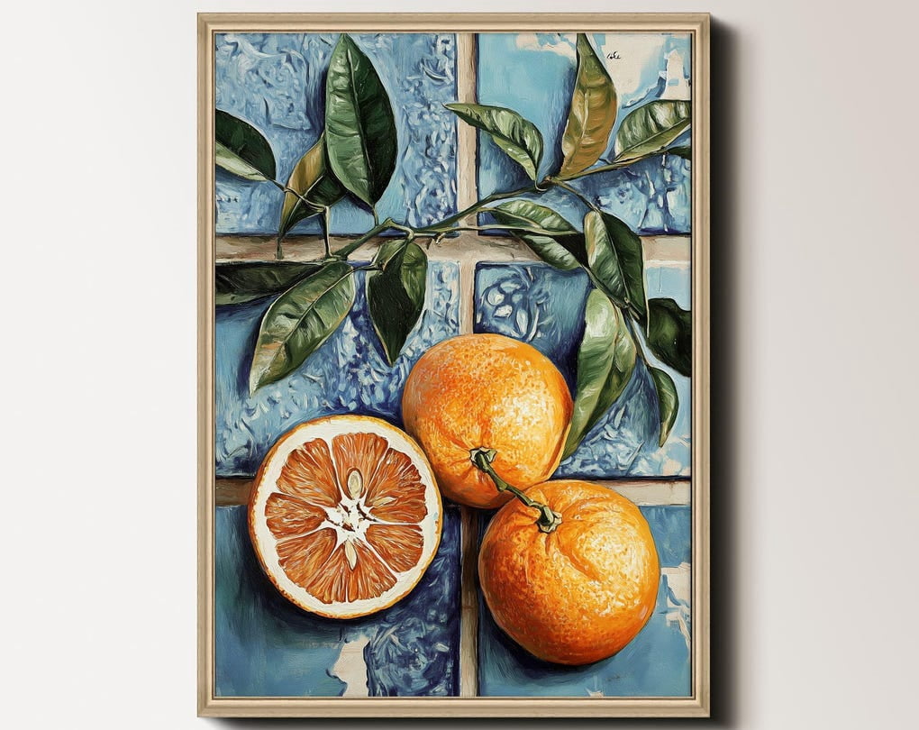 Oranges Digital Print, Orange Fruit Painting, Citrus Wall Art Print ...