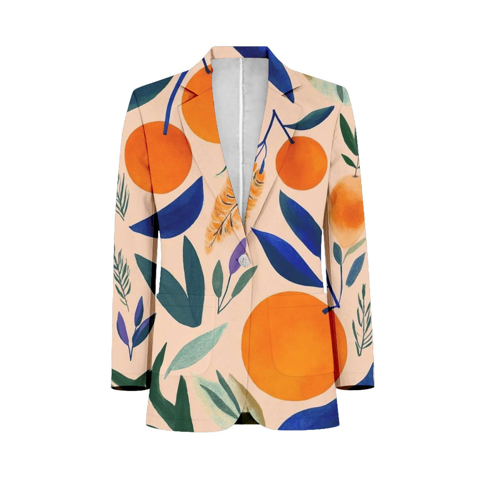 Oranges Leaves Floral Peachy Art Customized Men's Suits full man Shawl ...