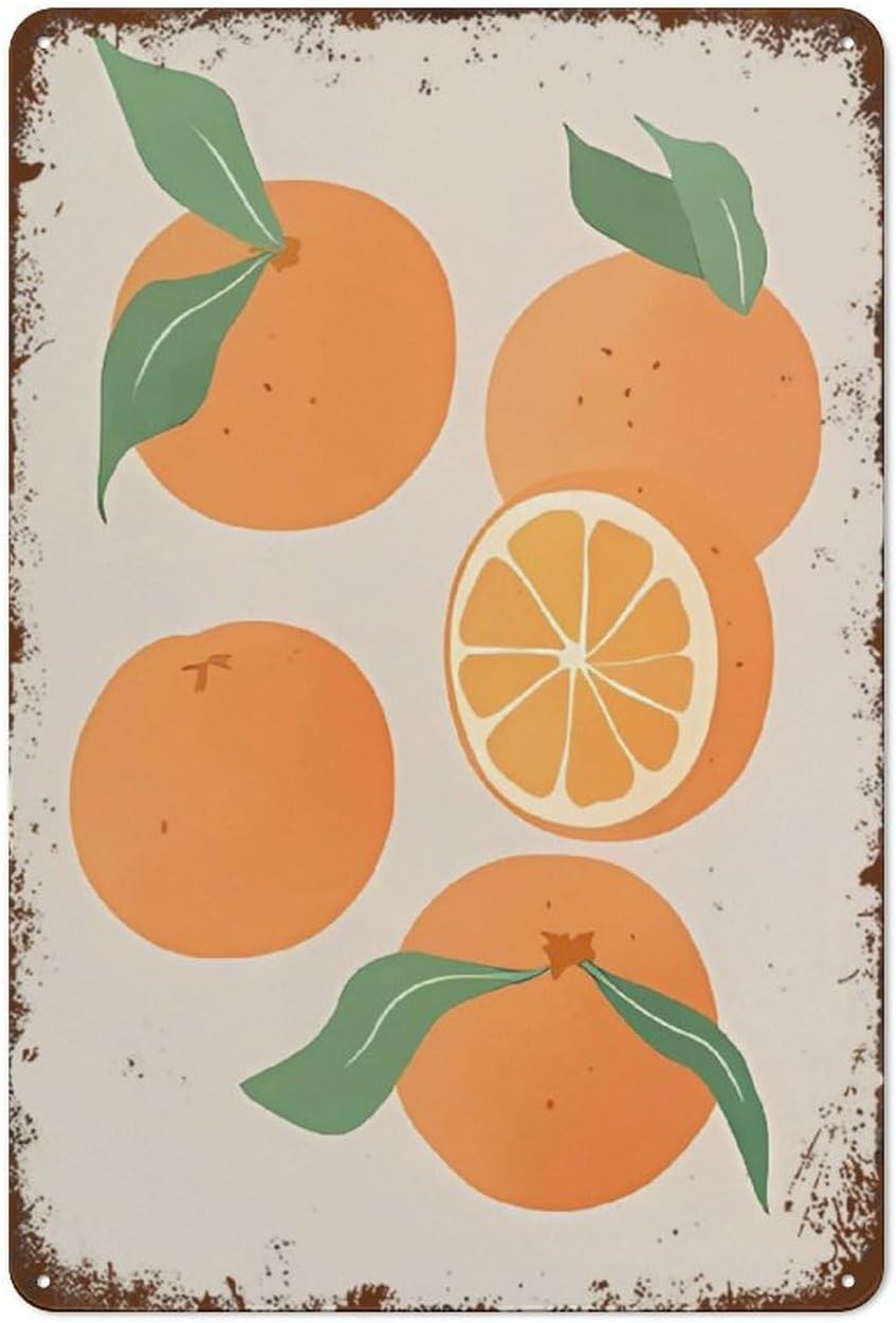 Oranges Poster Orange Fruit Market Abstract Fruit Botanical Poster Wall ...