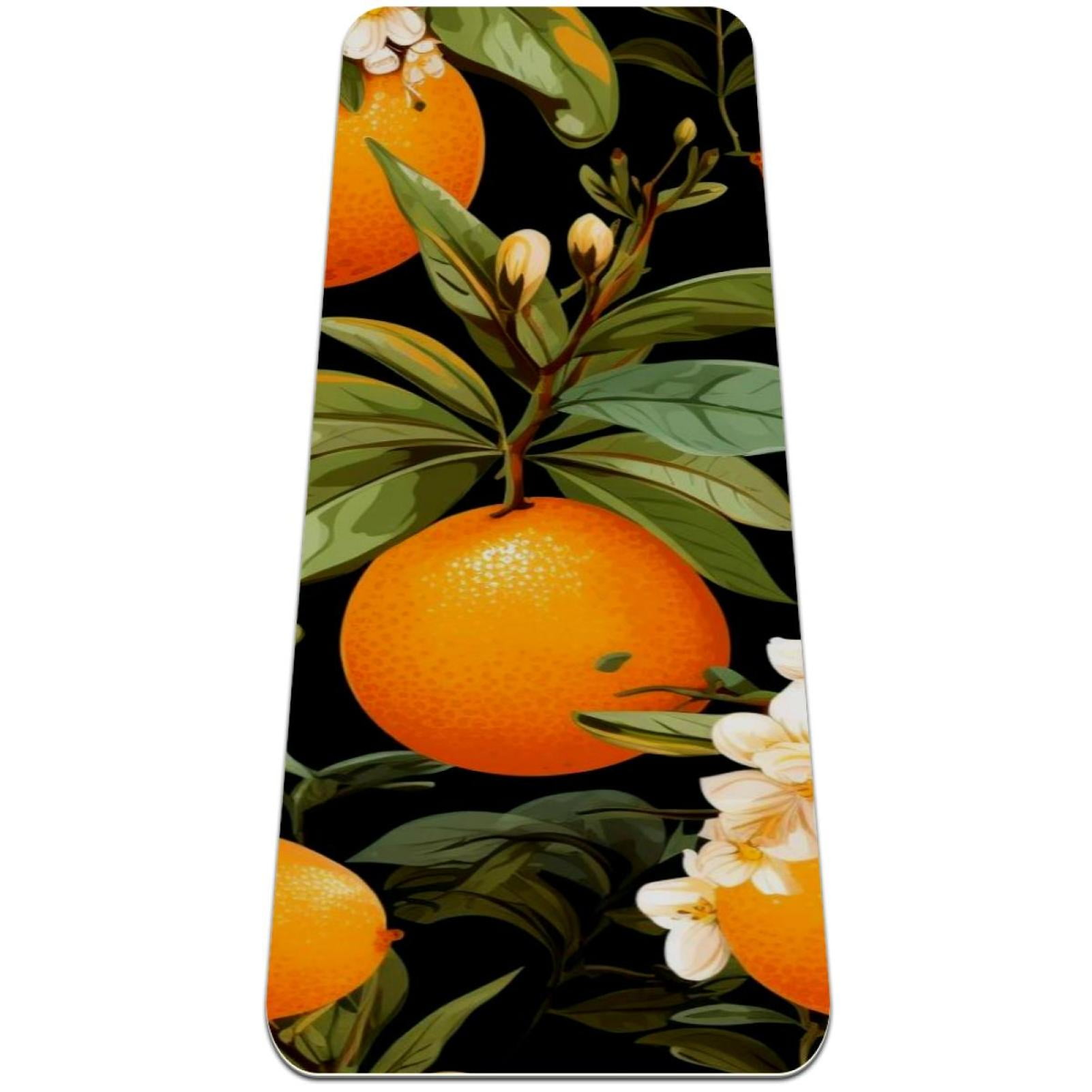 Oranges TPE Yoga Mat - Exercise Mat for Pilates & Yoga - Extra Thick ...
