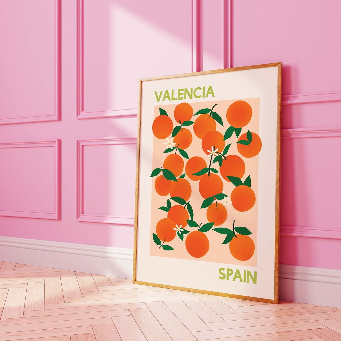 Oranges Valencia Spain Poster Orange Fruit Market Wall Art Kitchen Cute ...