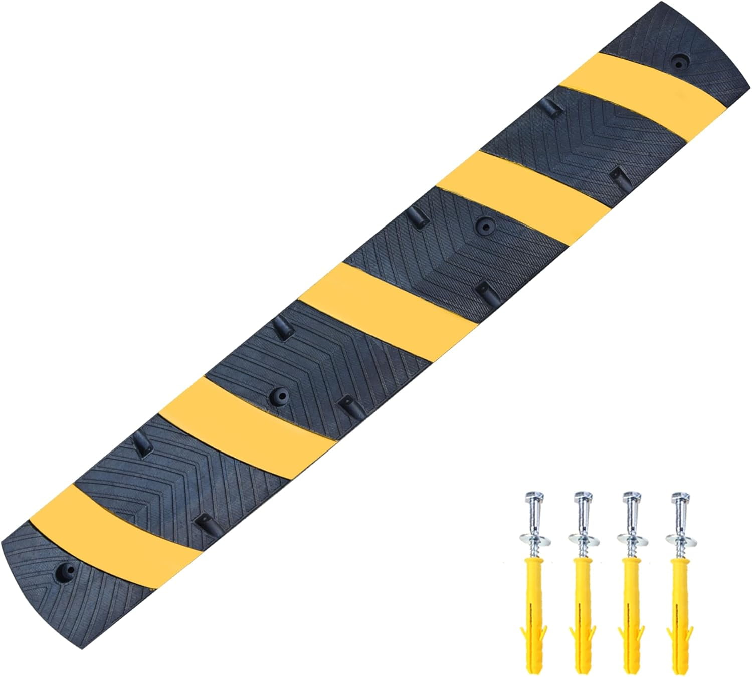 Orangestar 6Ft Rubber Speed Bump, 2 Channel Speed Hump w/4 Bolts for ...