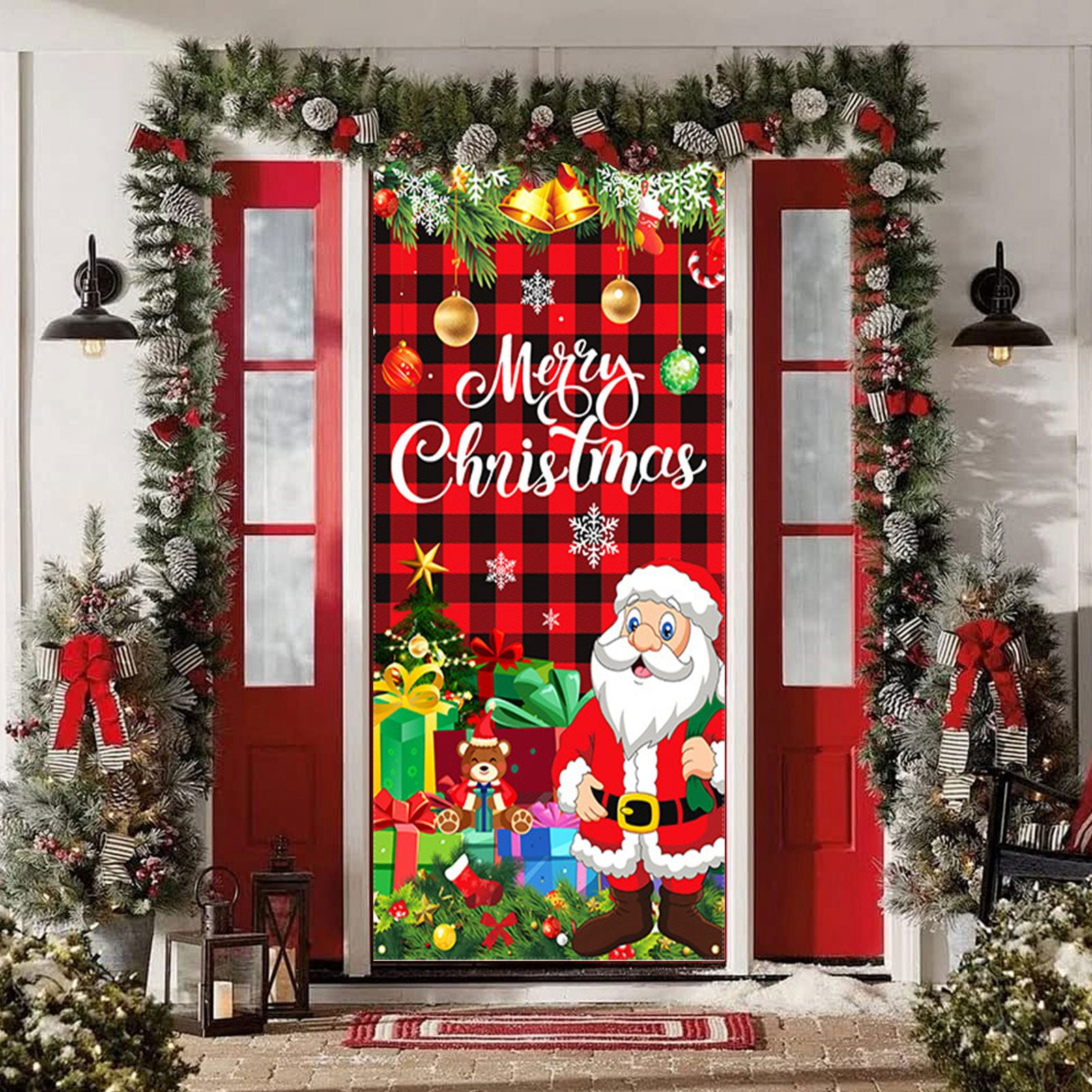 Orangide 35 X 71 Inch Christmas Door Cover with Santa Claus Pattern ...
