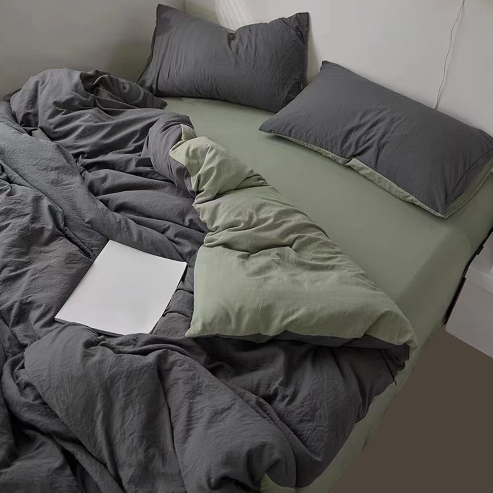 Orangide 4Pcs Twin XL Bedding Set Soft Comfortable Fresh Color Washed ...