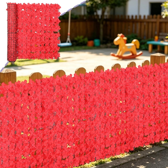 Orangide Artificial Hydrangea Hedge Fence Expandable Faux Leaf Screen ...