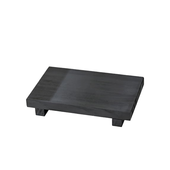 Orangide Black Wooden Display Stand, Elevated Rectangular Tray with ...