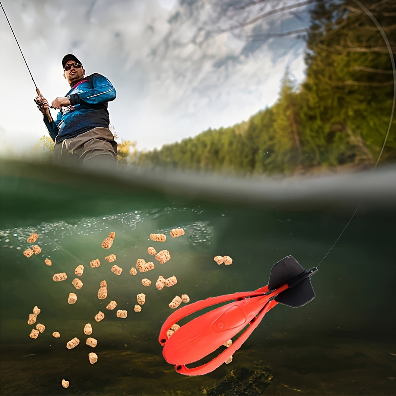 Orangide Fishing Bait Dispenser Hook Mounted Bait Holders, Carp Feeder ...