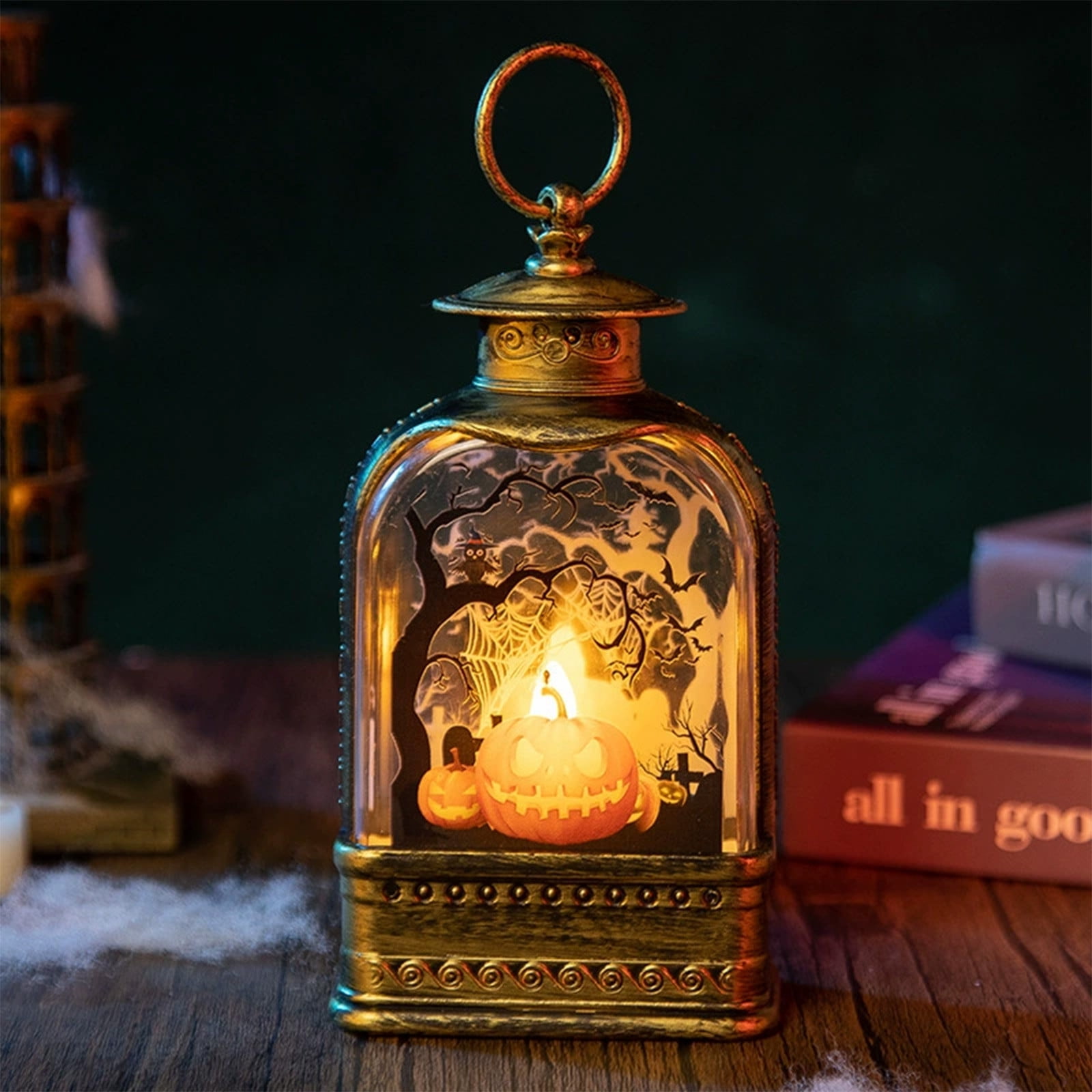 Orangide Halloween Snow Globe with Pumpkins,Timer Musical Snow Globe ...