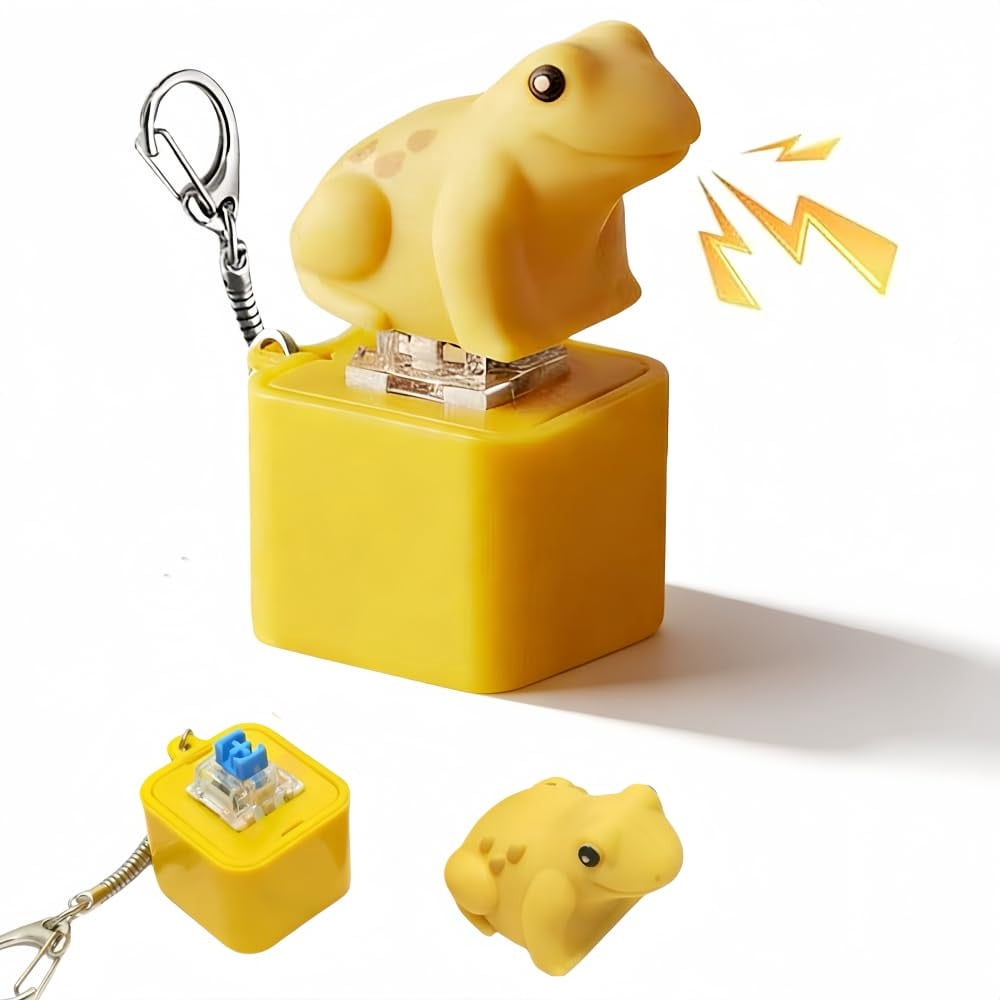 Orangide LED Button Keychain, Realistic LED Lights Cute Decompression ...