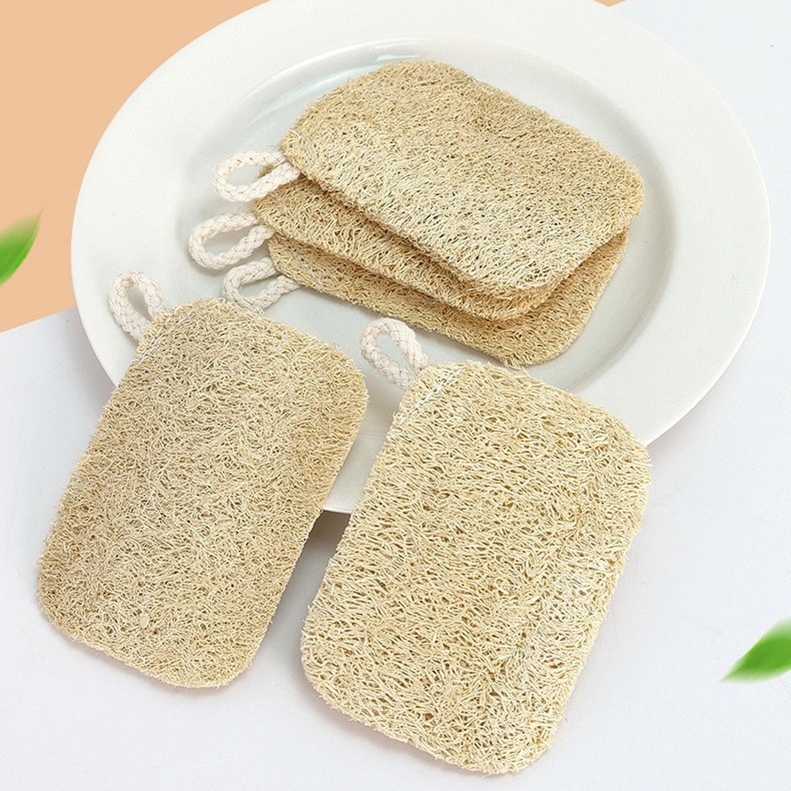 Orangide Natural Luffa Scrubber 4x3 Inch, Kitchen Dishwashing and Pot ...