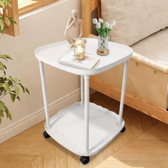 Orangide Rolling Mobile Side Table with Wheels Storage Cart for Bedroom ...