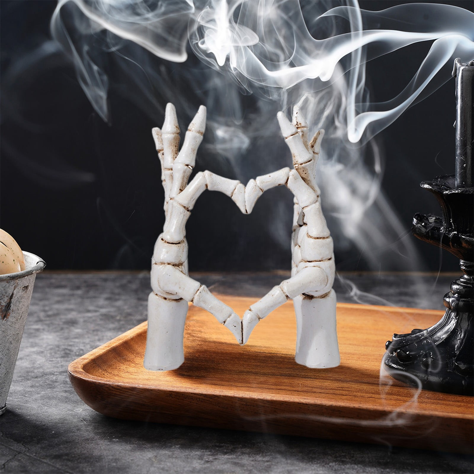 Orangide Skeleton Hand Bones Heart Ornament Resin Heart Shaped Craft ...