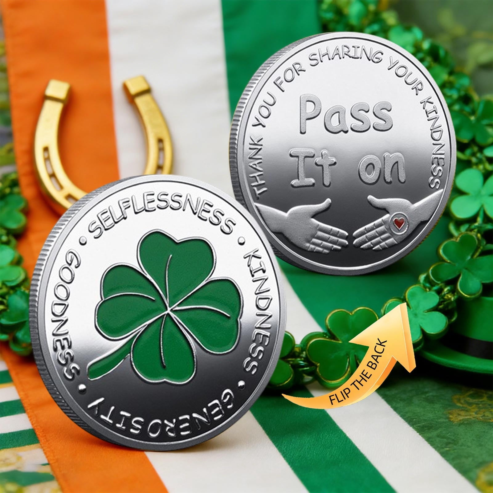 Orangide St. Patrick's Four Leaf Clover Commemorative Coin Lucky Charm ...