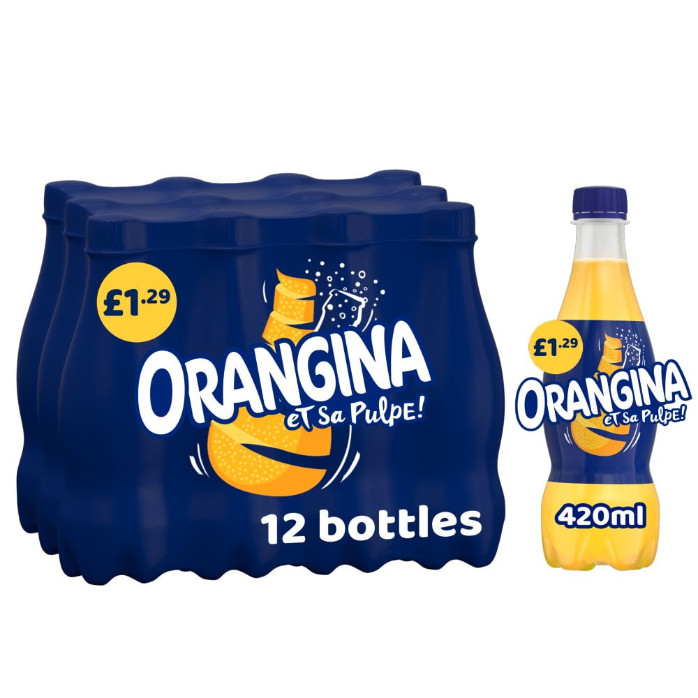 Orangina Sparkling Fruit Drink Orange 420ml (pack of 12) - Walmart.com
