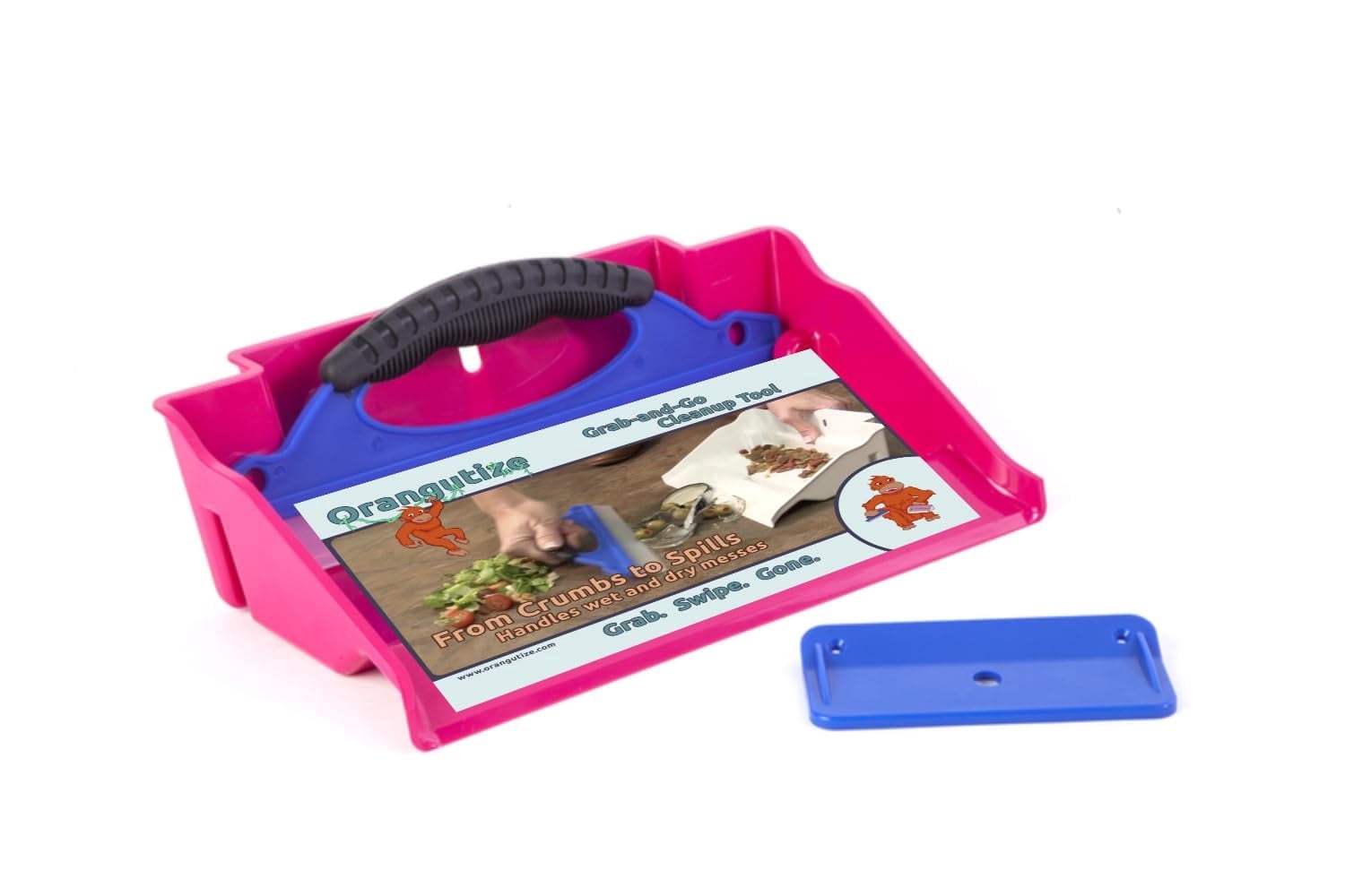 Orangutize Grab-and-Go Cleanup Tool Pink Squeegee and Spill Tray System ...