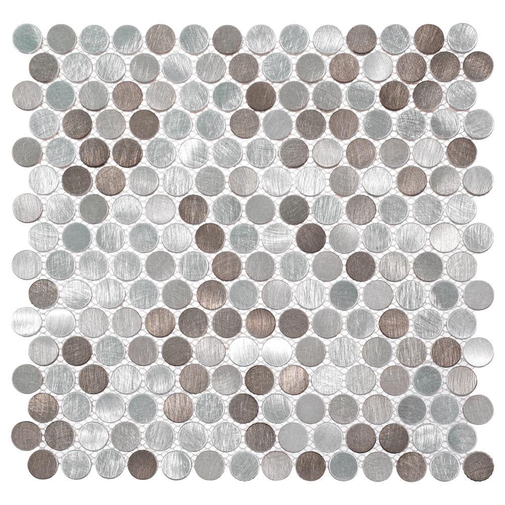 Orb Limelight Gray 3/4-in. Penny Round Metal Mosaic Wall Tile - Walmart.com