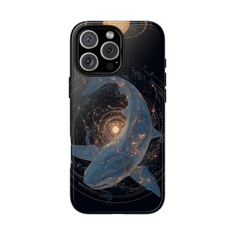 Orb Shark in the Dark Glowing Halo Art Phone Case with iPhone 17 to 11 ...