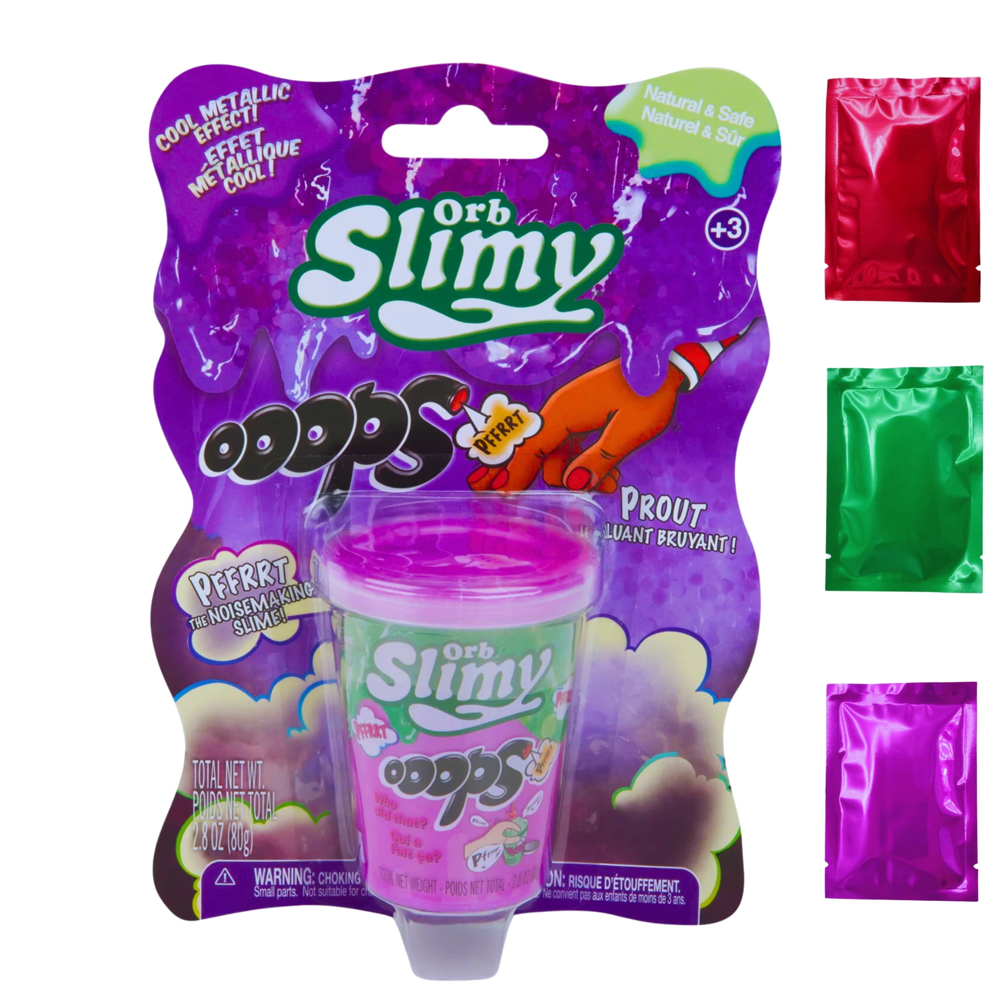 OrbSlimy Ooops - Metallic Purple Noisemaking Slime, 2.8oz Premium Non ...
