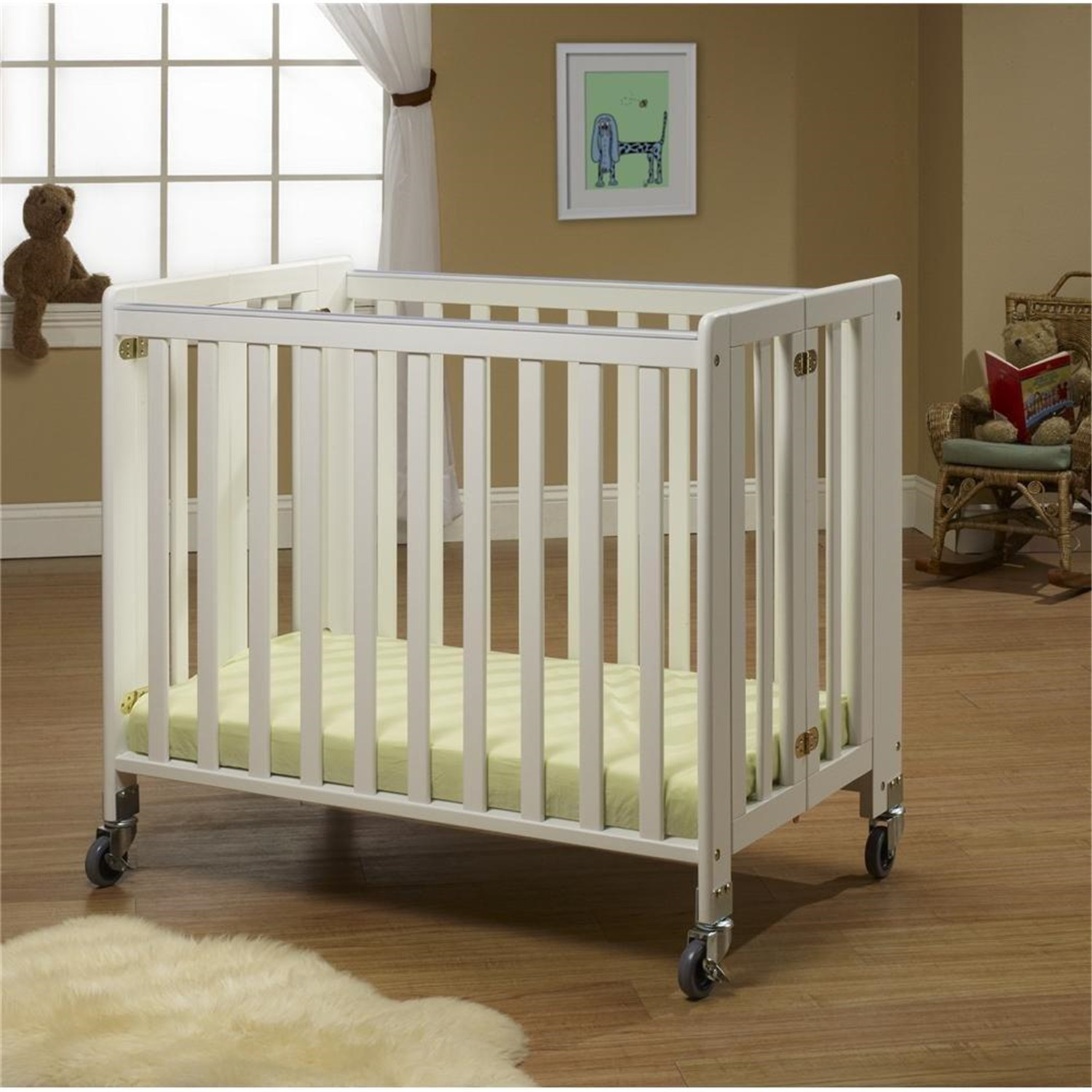 Orbelle Lilly Commercially Rated Portable Crib-Color:White - Walmart.com