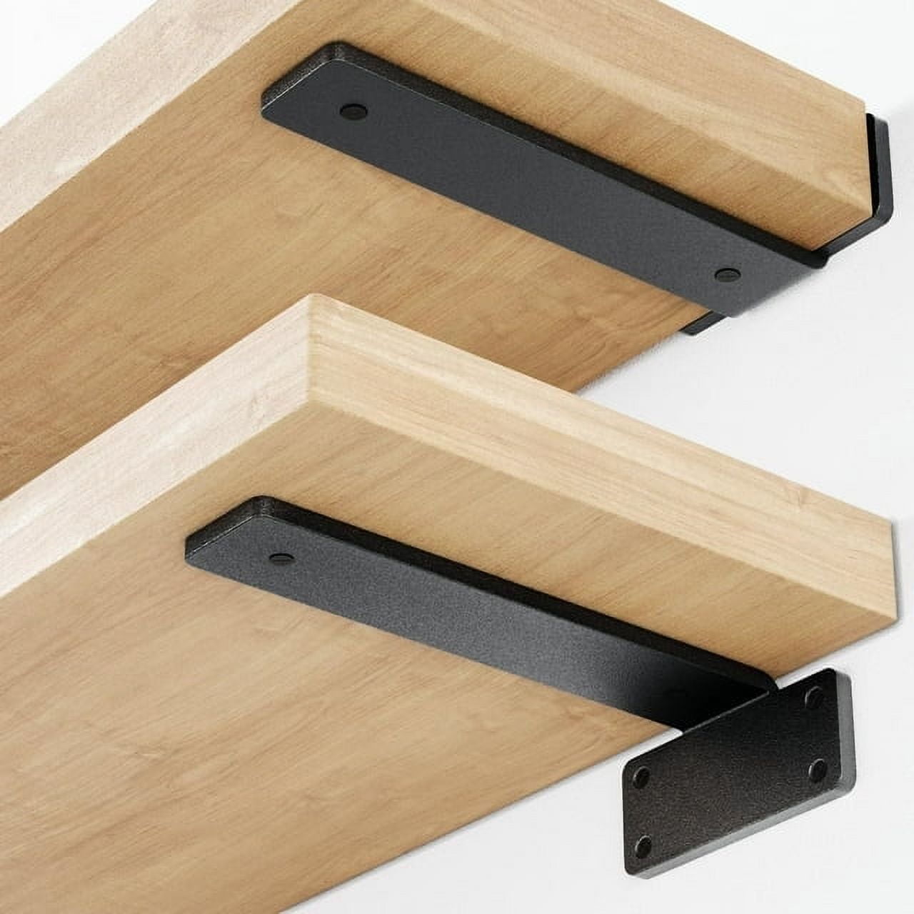 Orbeto Heavy Duty Floating Shelf Bracket 10 inch 6 Pack 160 lb 1 4 Thick Metal Black Hardware Included Walmart