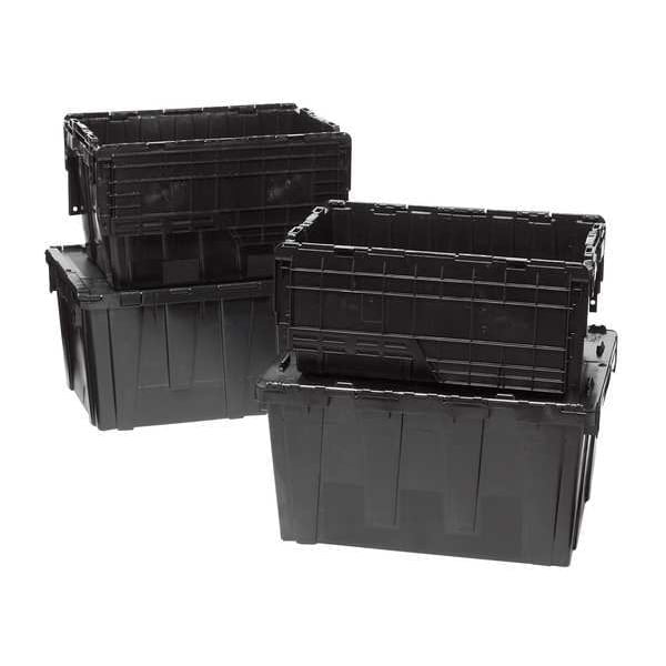 Orbis Attached Lid Container,Black,Solid,HDPE FP243 Black Recycled ...